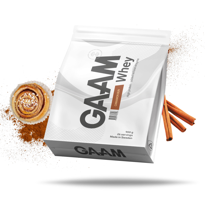 GAAM Whey 900 g Cinnamon Bun | GAAM - An Active Choice